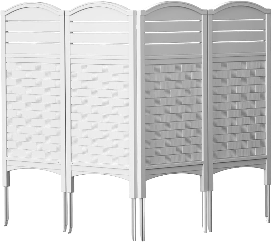 KINYING Air Conditioner Fence Privacy Screen,4 Panels Pool Equipment ...