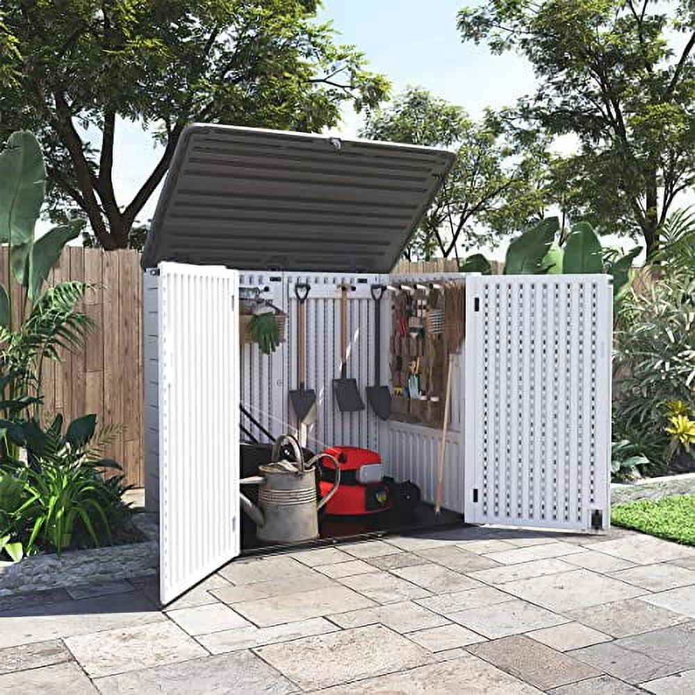 KINYING Larger Outdoor Storage Shed Weather Resistance, Horizontal ...