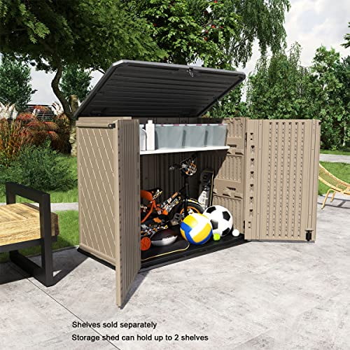 KINYING Outdoor Storage Shed - Horizontal Storage Box Waterproof for ...