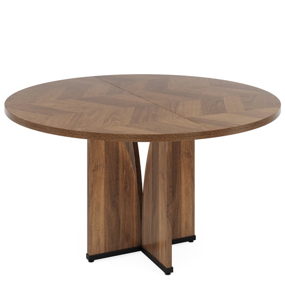 KIOOTTO 40" Round Solid Wood Dining Table for 4, Farmhouse Kitchen ...