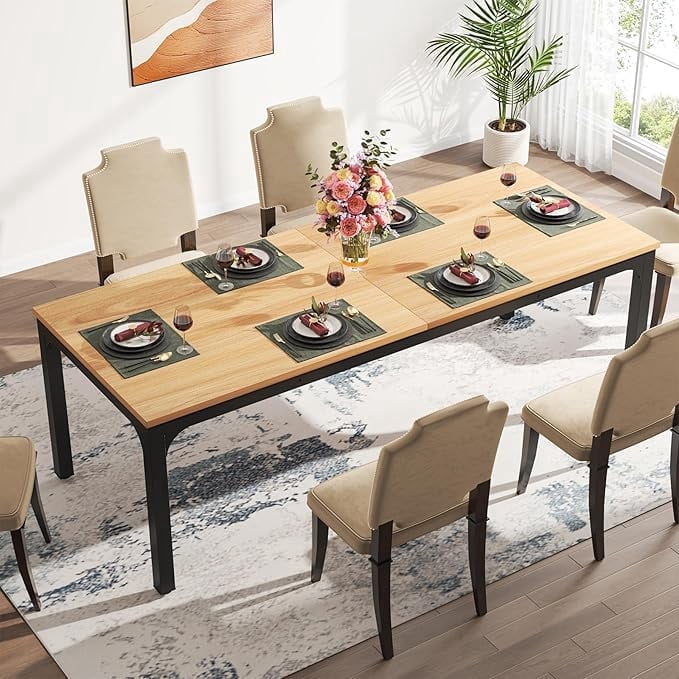 KIOOTTO Atelier Series 79" Executive Dining Table - Satin Honey Walnut ...