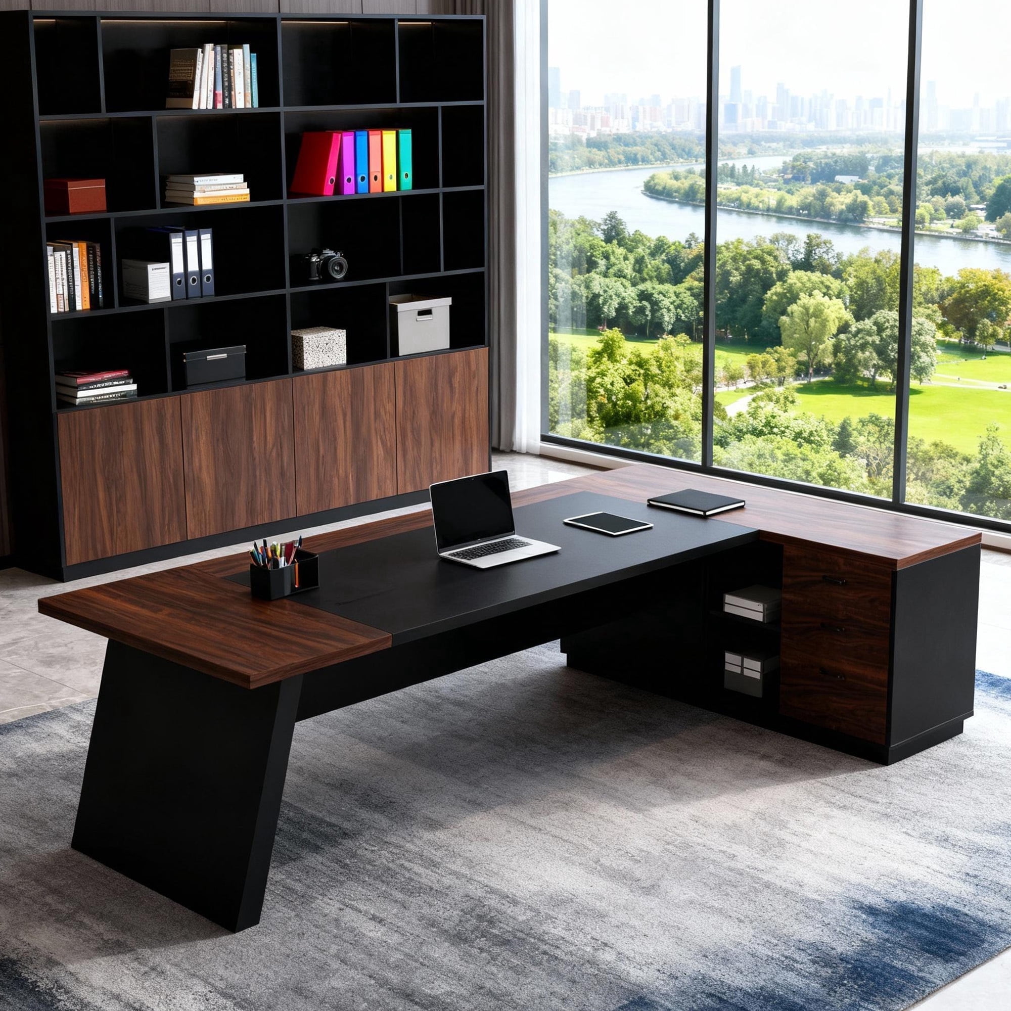 KIOOTTO 79" Midnight Obsidian Executive L-Command Suite – 200cm Grand ...