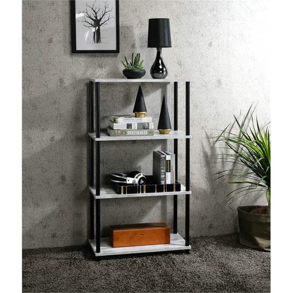 KIOOTTO Bookshelf, Bookcase, Display Standing Shelf4 Wooden Shelves ...