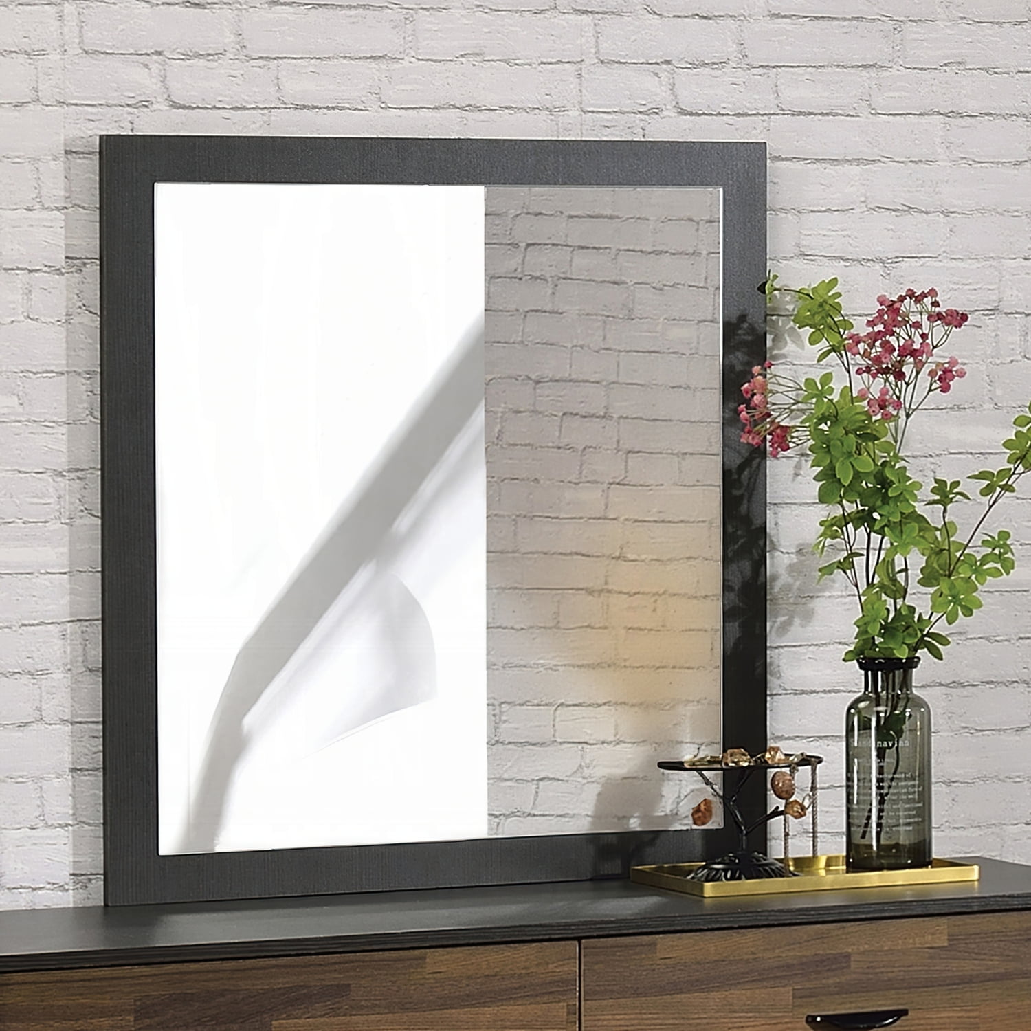 KIOOTTO Rectangular Wooden Frame Mirror - Walmart.com