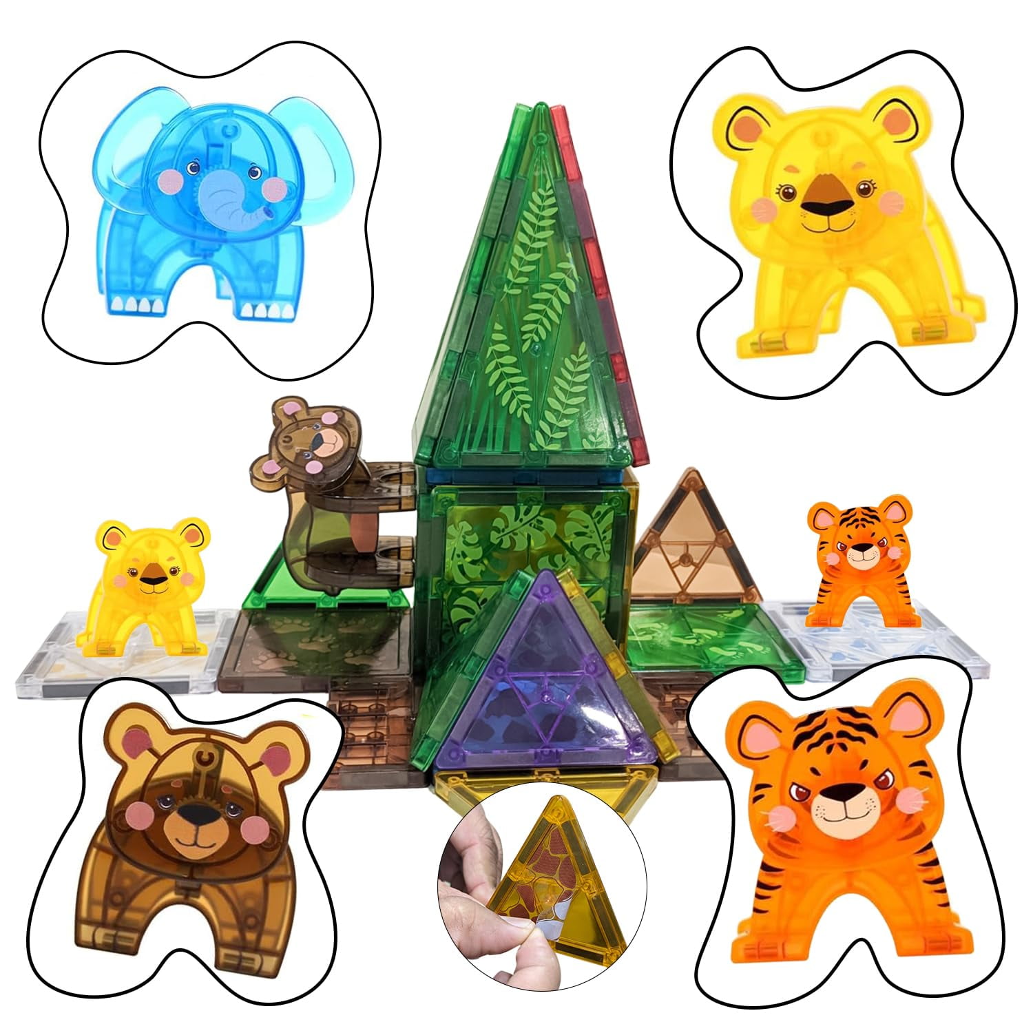 KIPA GAMING Jungle Animals Magnetic Construction Set - 27-Piece Magnet ...