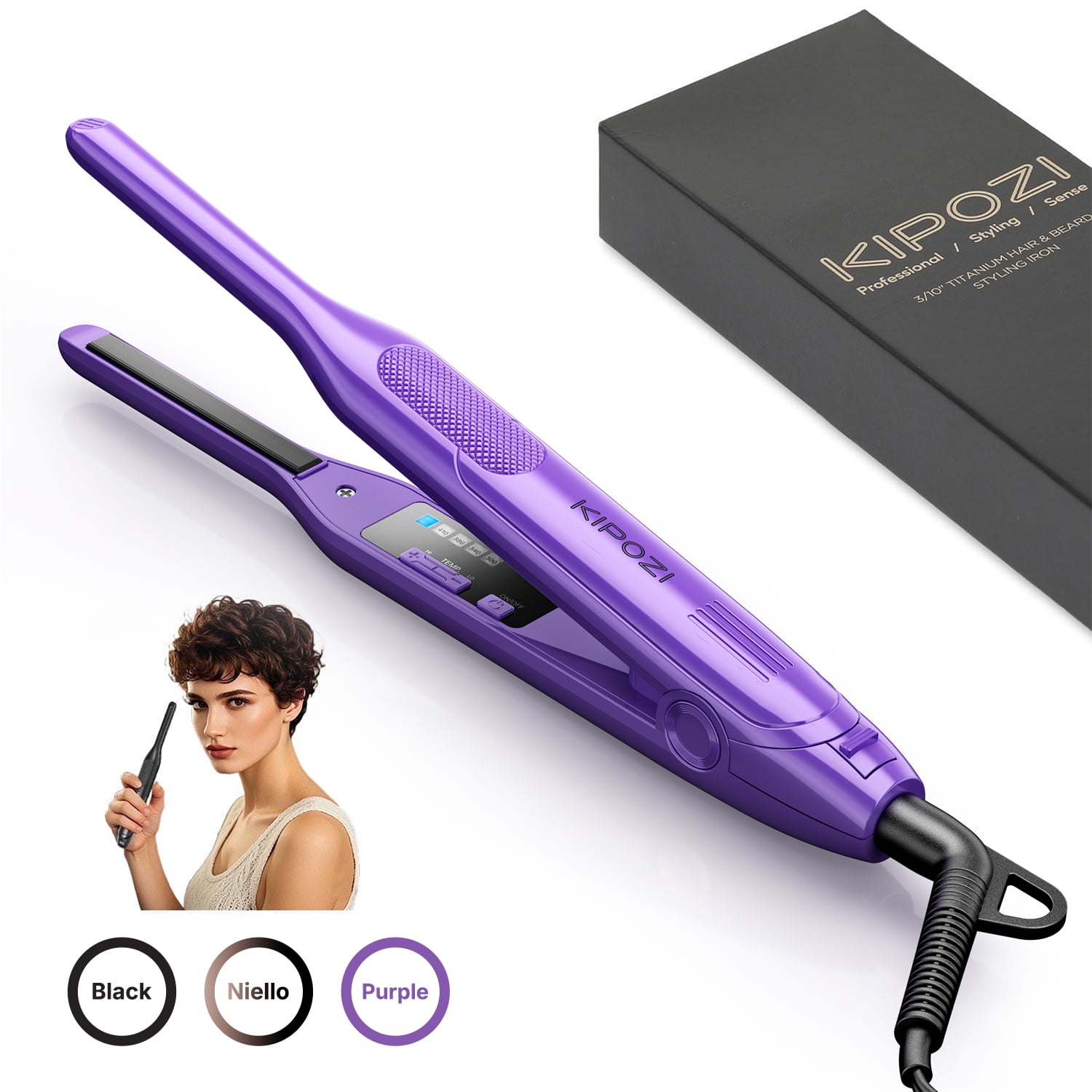 Kipozi 3/10" Small Flat Iron, Pencil Flat Iron for Short Hair, Pixie ...