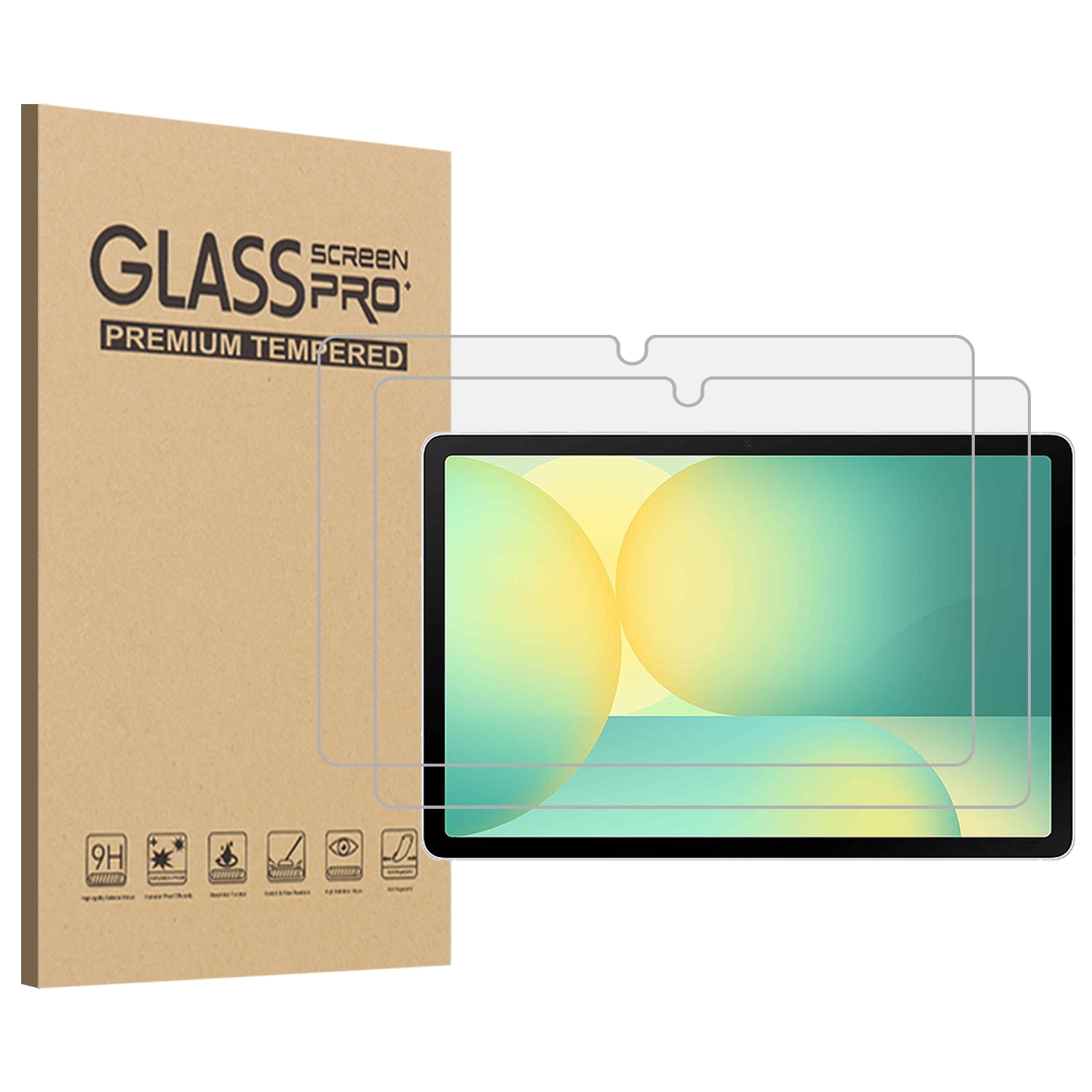KIQ 2 Pack for Samsung Galaxy Tab S10 FE Regular Tempered Glass Screen ...