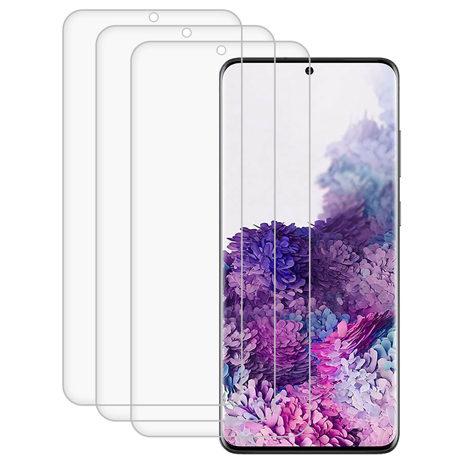 KIQ 3 Pack CLEAR Flexible Hydrogel Film FULL Edge to Edge Cover Screen ...