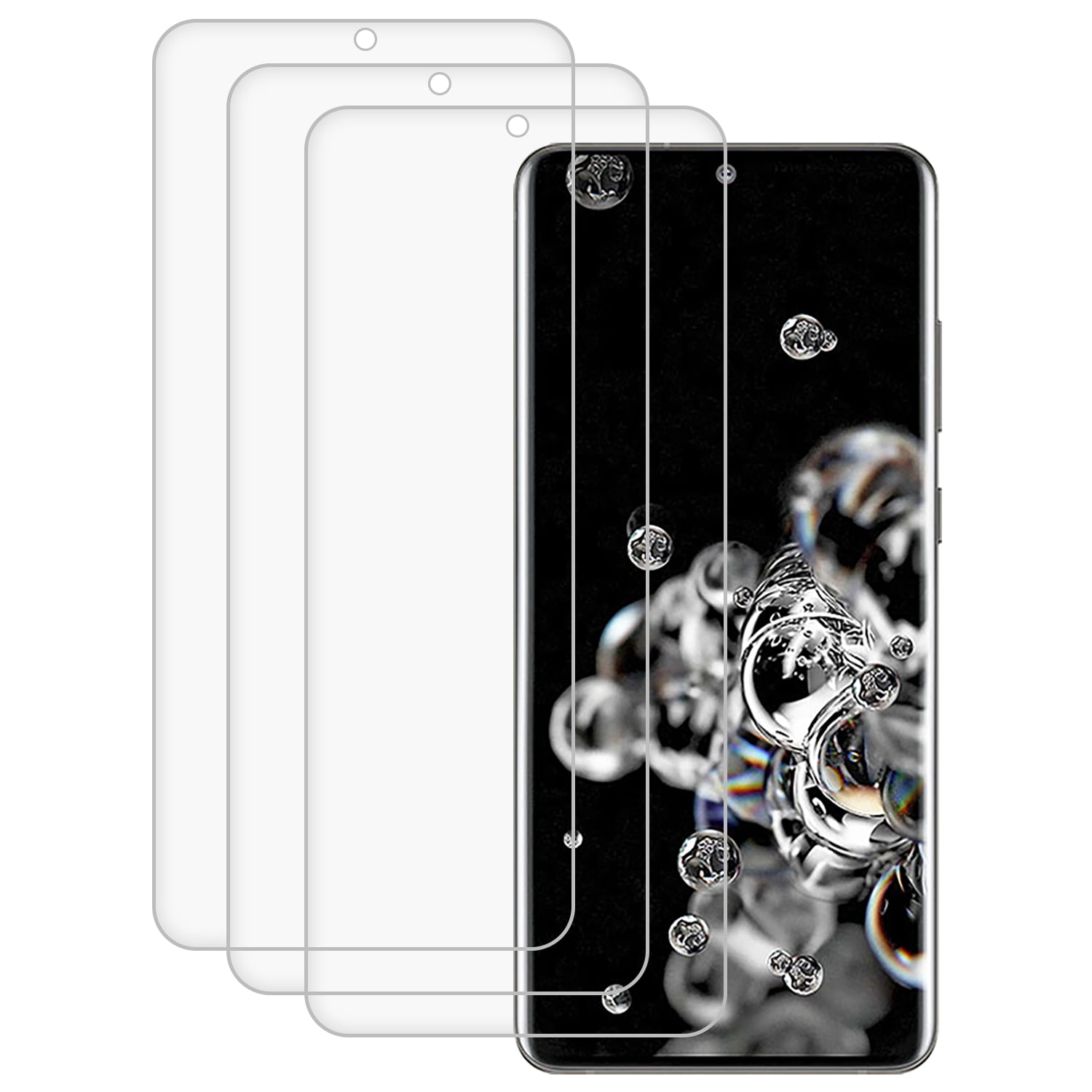 KIQ 3 Pack CLEAR Flexible Hydrogel Film FULL Edge to Edge Cover Screen ...