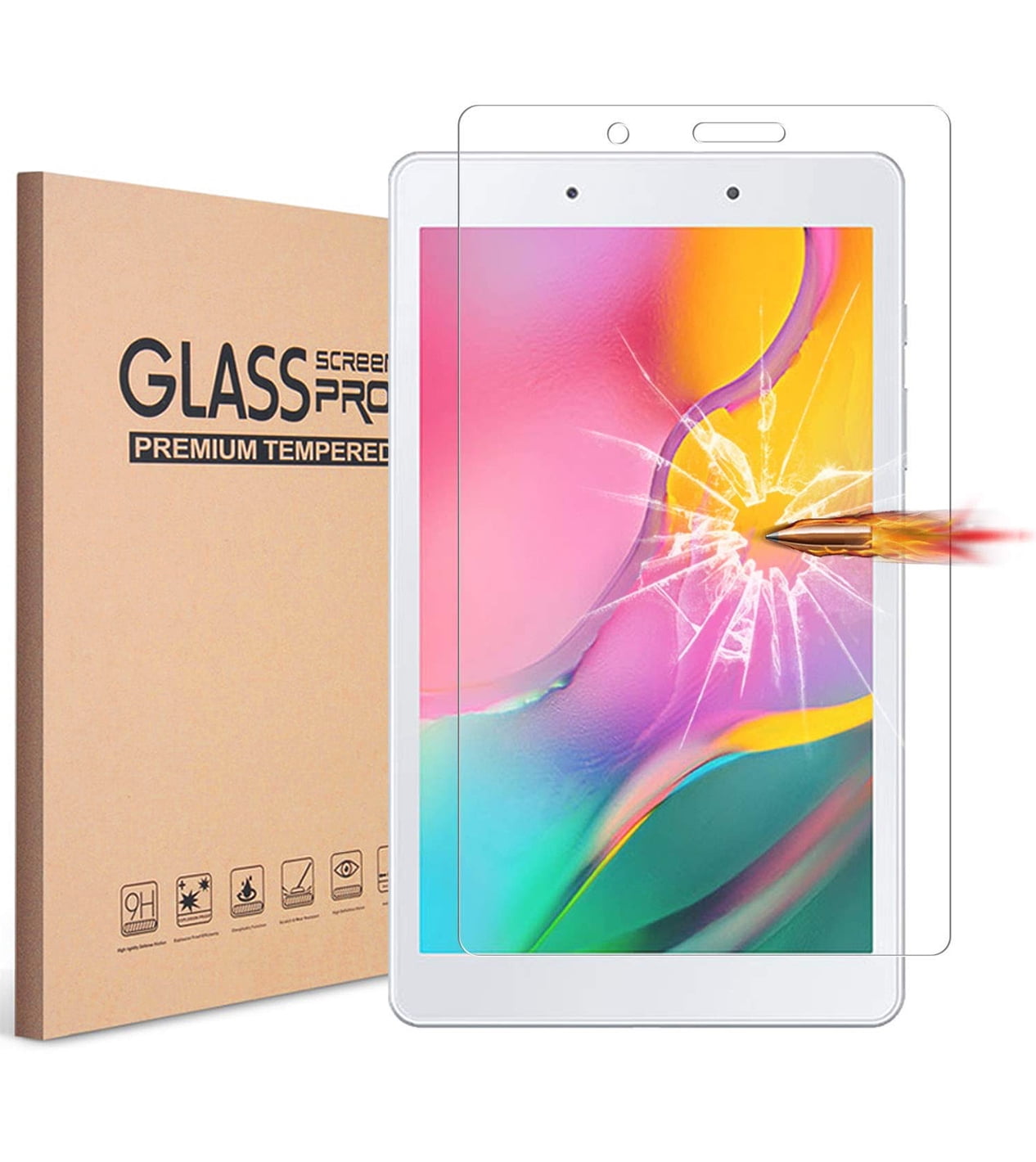 KIQ Galaxy Tab A 8-inch Screen Protector, Tempered Glass for Tab A SM ...