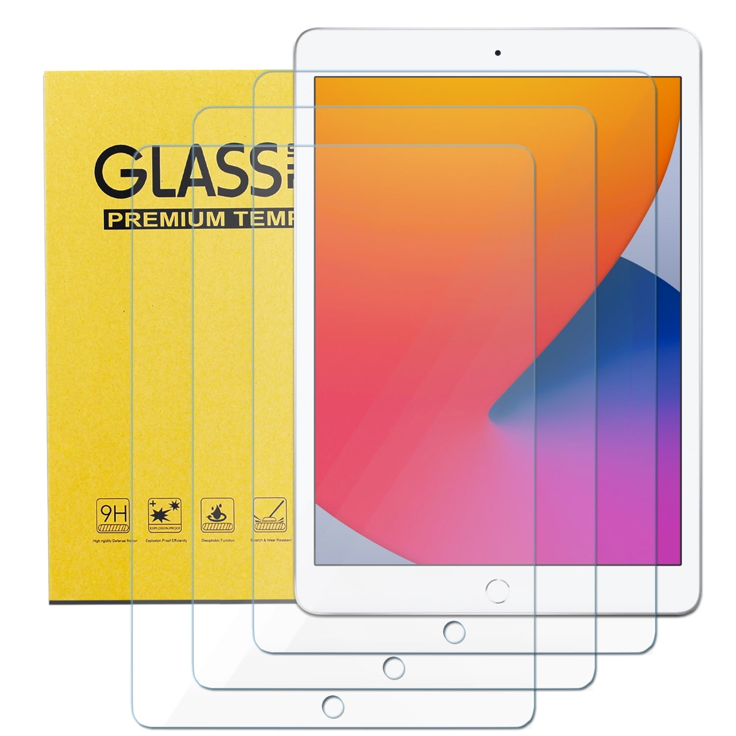 KIQ iPad 10.2 Screen Protector Fits 7th 8th 9th Gen Tempered Glass Anti ...