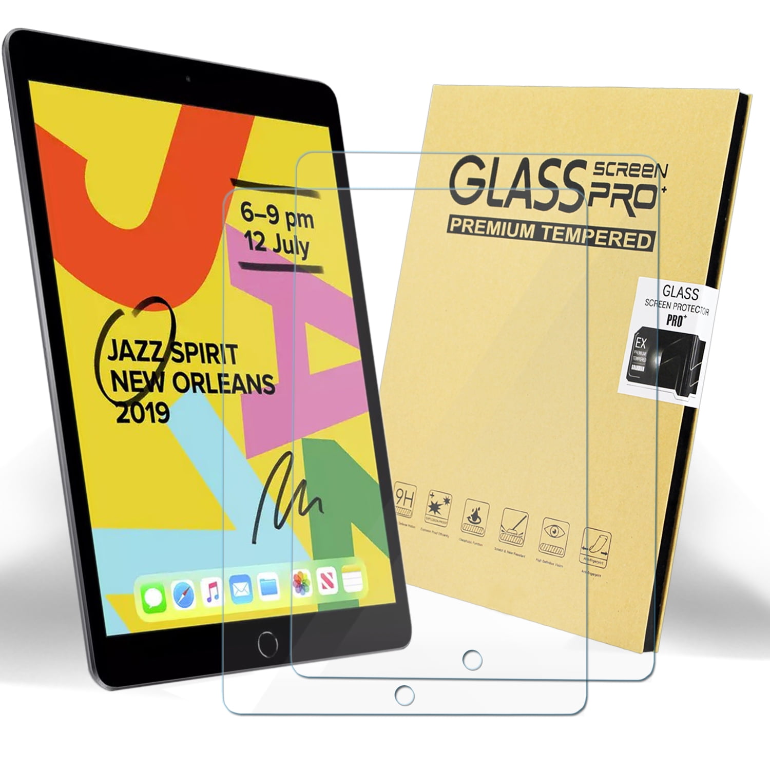 KIQ 2 Pack Protective Tempered Glass Screen Protector for iPad 9.7 6th ...