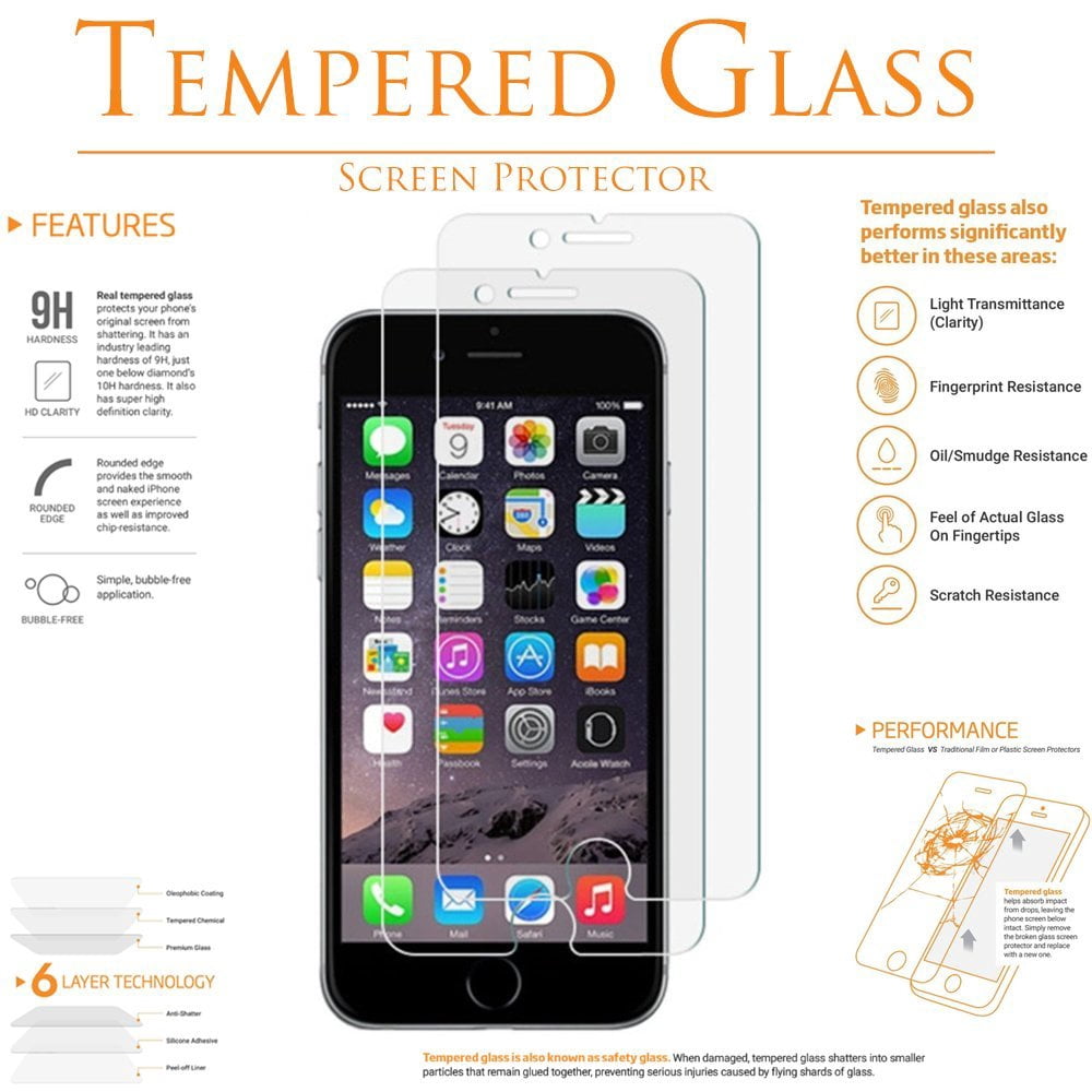 KIQ iPhone 4 Screen Protector, Tempered Glass Self-Adhere Bubble-Free ...