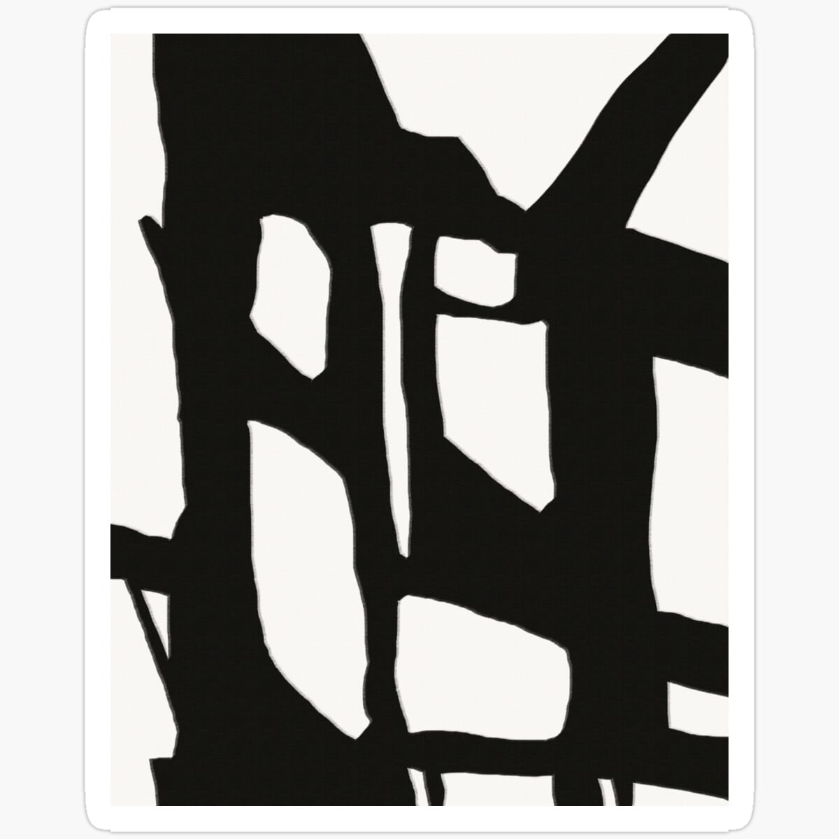 KIRA Abstract, Art, Abstract Print, Black, White, Sticker Birthday ...