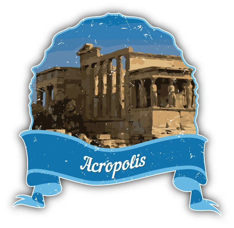 KIRA Acropolis Athens Greece World Landmark Grunge Travel Car Bumper ...