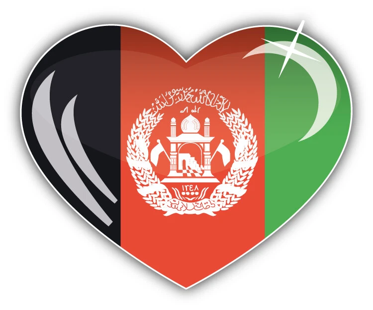 KIRA Afghanistan Flag Heart Car Bumper Sticker Decal Gift for you ...