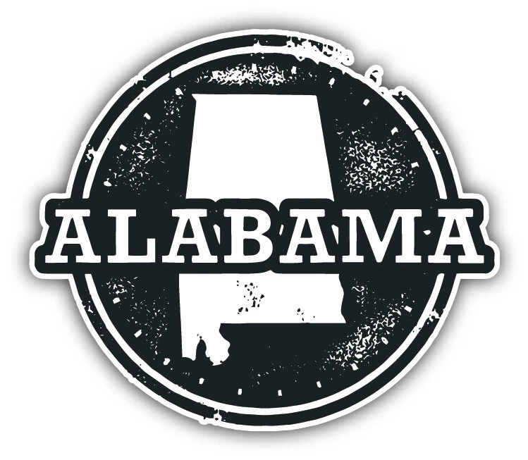 KIRA Alabama USA State Grunge Map Stamp Car Bumper Sticker Decal Gift ...
