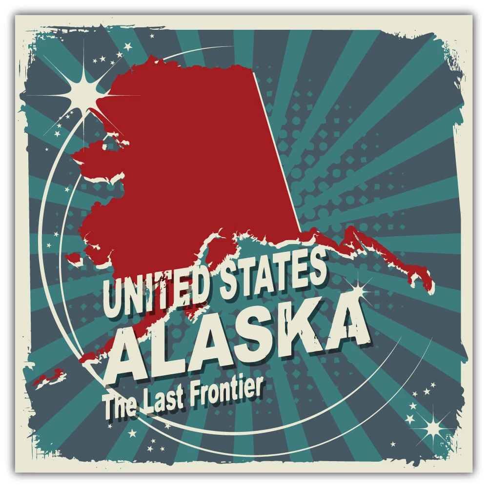 KIRA Alaska State USA Vintage Emblem Car Bumper Sticker Decal Gift for ...