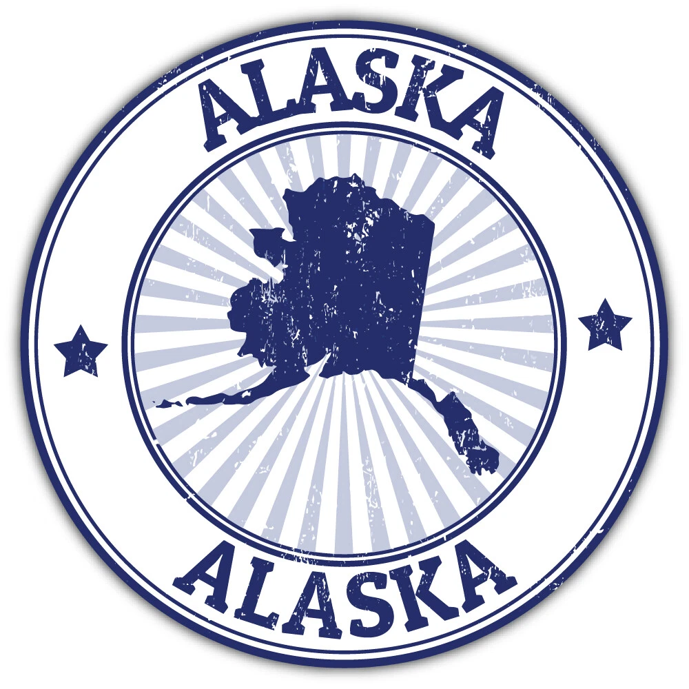 KIRA Alaska USA Map State Grunge Badge Car Bumper Sticker Decal Gift ...