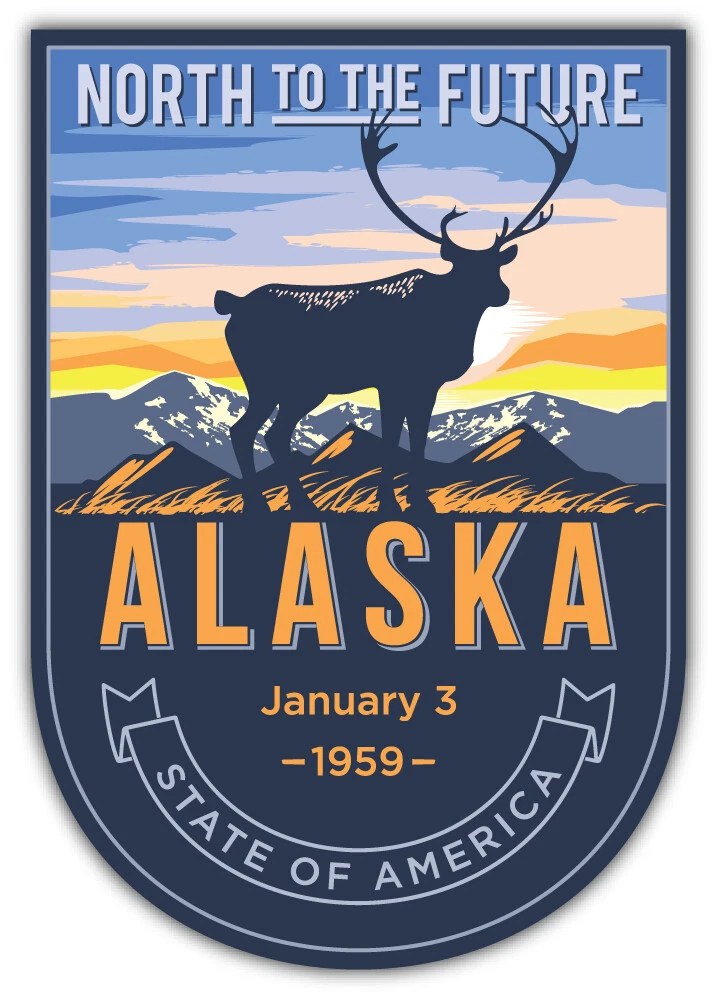 KIRA Alaska USA State Emblem Car Bumper Sticker Decal Gift for you ...