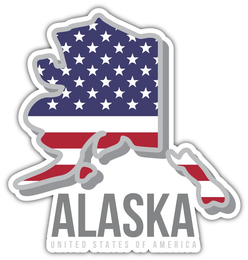 KIRA Alaska USA State Map Flag Slogan Car Bumper Sticker Decal Gift for ...