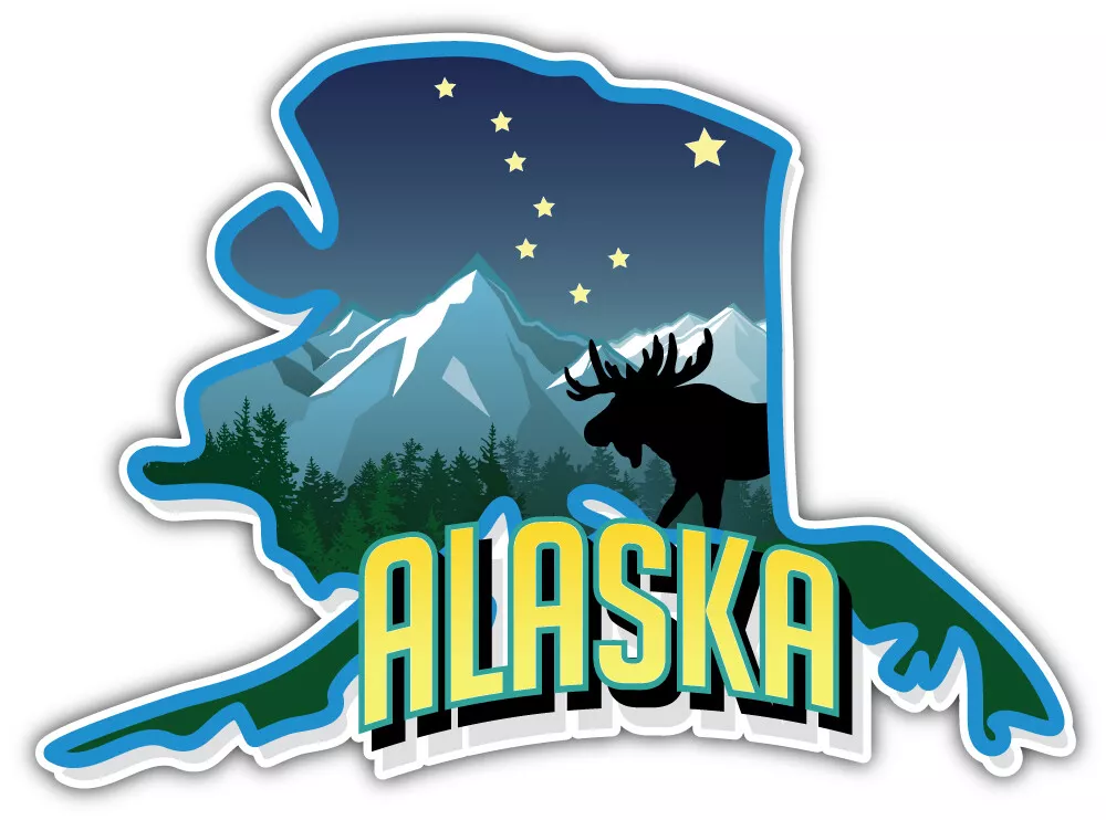 KIRA Alaska USA State Nature Emblem Car Bumper Sticker Decal Gift for ...