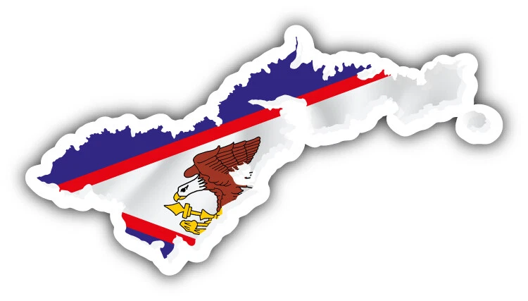 KIRA American Samoa Flag Map Car Bumper Sticker Decal Gift for you ...