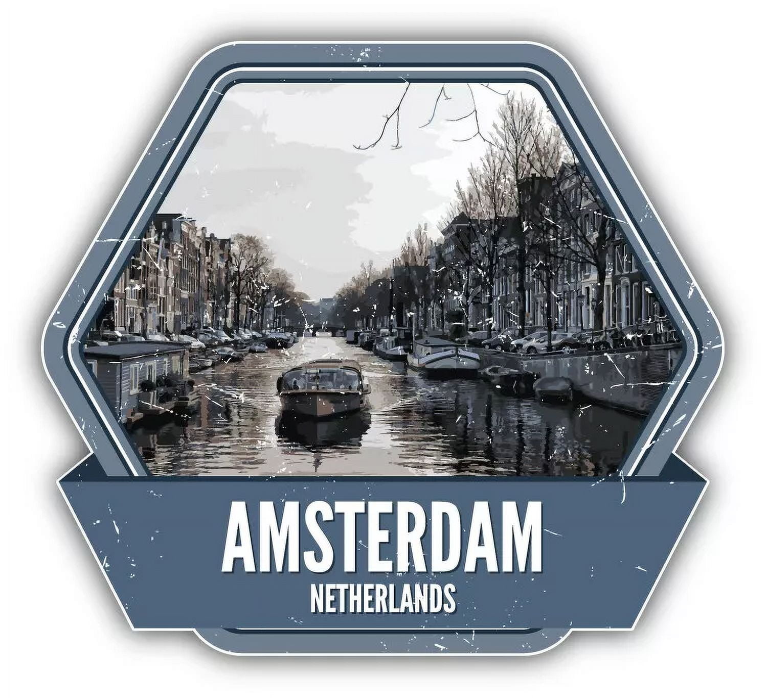 KIRA Amsterdam Netherlands Grunge Vintage Travel Label Car Bumper ...