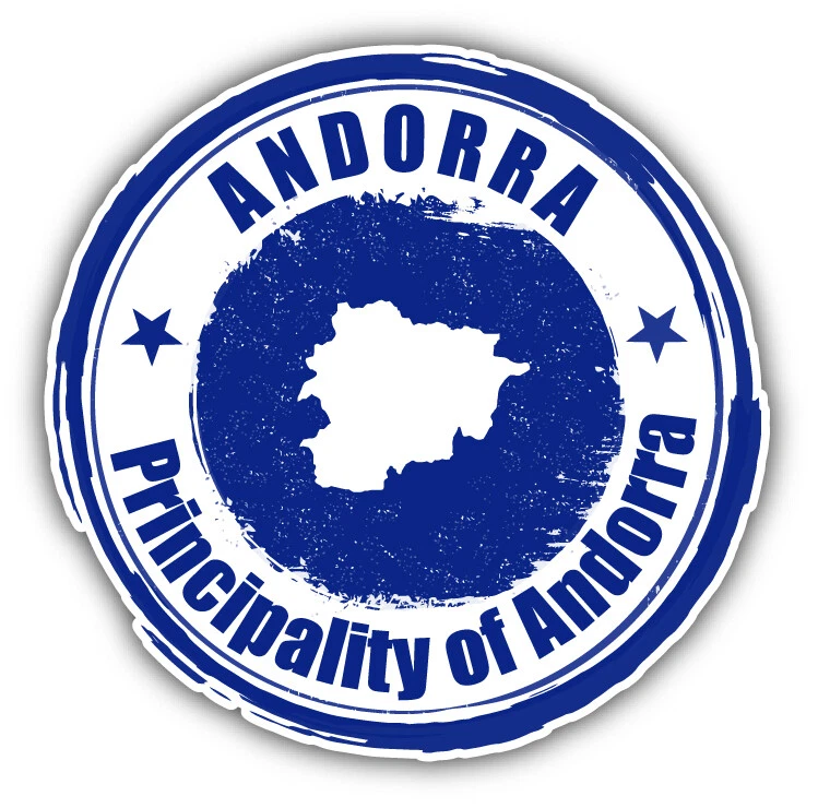KIRA Andorra Map Grunge Rubber Stamp Car Bumper Sticker Decal Gift for ...