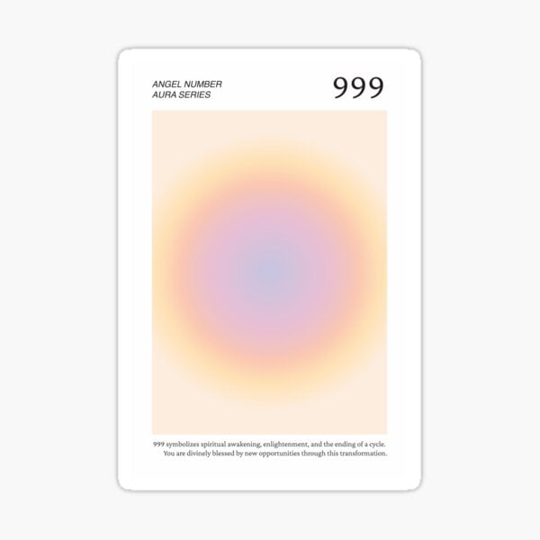 KIRA Angel Number 999 Aura Glossy Sticker Gift for you - Decorative ...