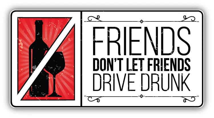 KIRA Anti Alcohol Grunge Slogan Friends Car Bumper Sticker Decal Gift ...
