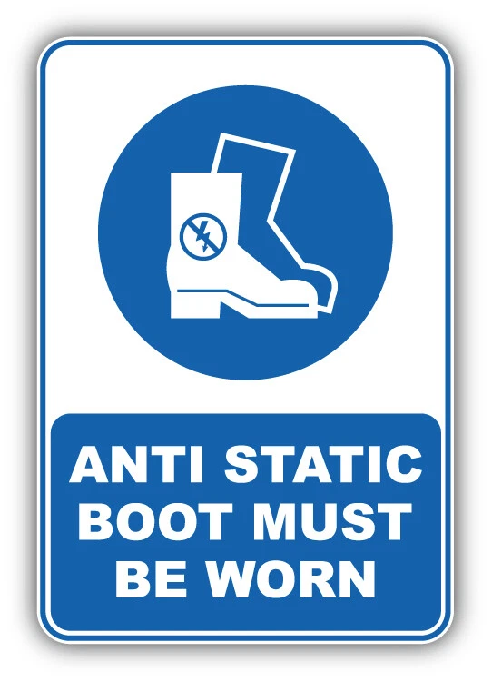 KIRA Anti Static Boot Must Be Worn Mandatory Sign Car Bumper Sticker ...