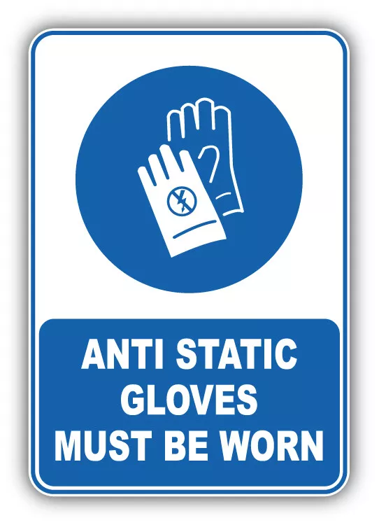 KIRA Anti Static Gloves Must Be Worn Mandatory Sign Car Bumper Sticker ...