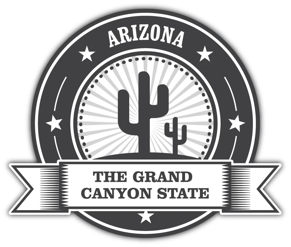 KIRA Arizona USA Grand Canyon State Emblem Car Bumper Sticker Decal ...