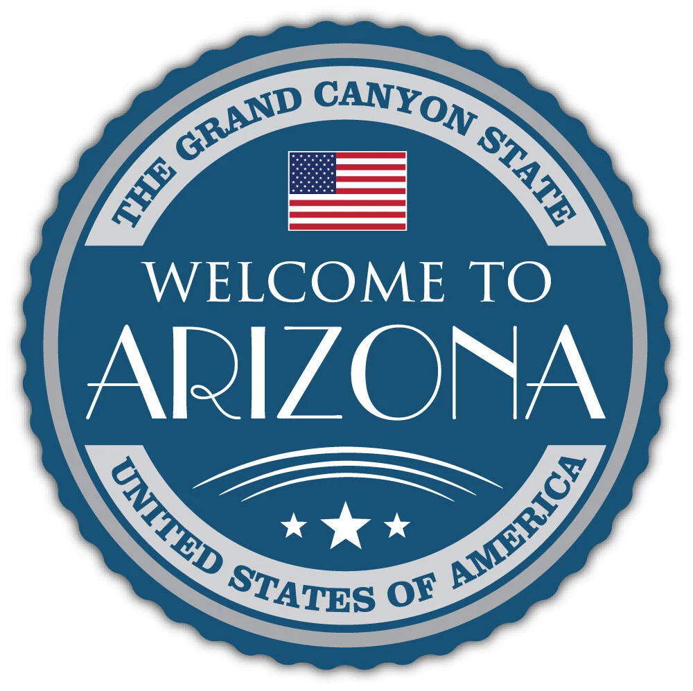KIRA Arizona USA State Travel Emblem Car Bumper Sticker Decal Gift for ...