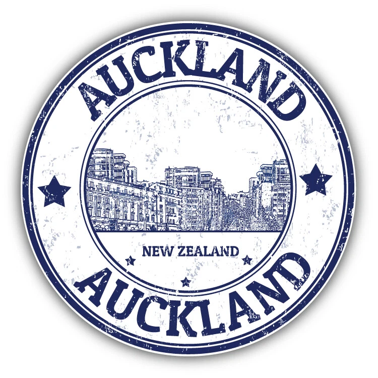 KIRA Auckland New Zealand Grunge Rubber Stamp Travel Car Bumper Sticker ...