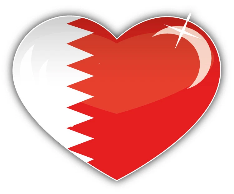 KIRA Bahrain Flag Heart Car Bumper Sticker Decal Gift for you ...