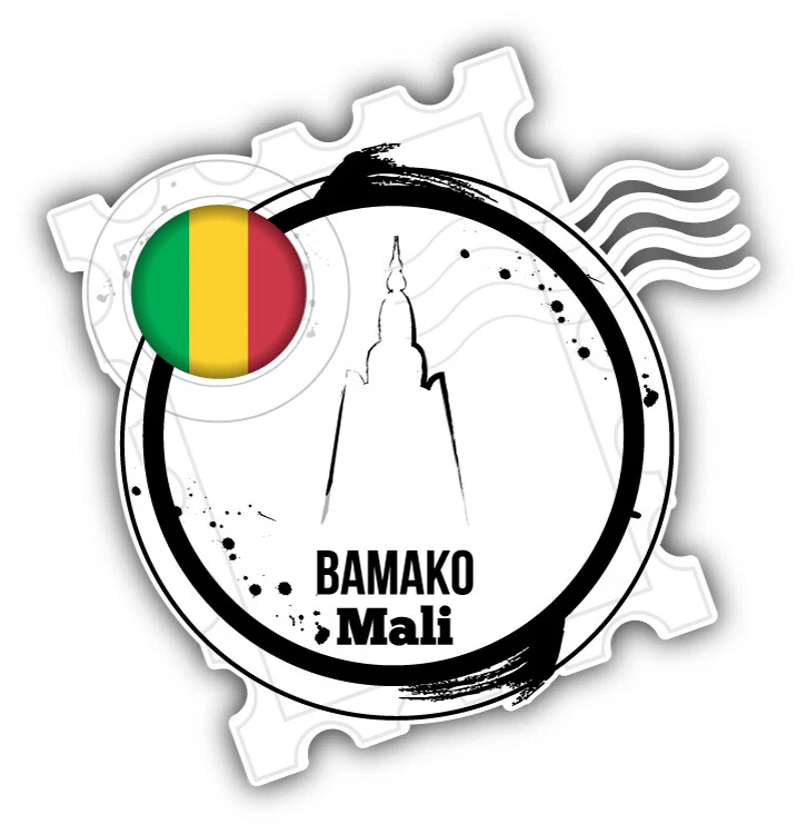 KIRA Bamako Mali Flag Post Stamp Car Bumper Sticker Decal Gift for you ...