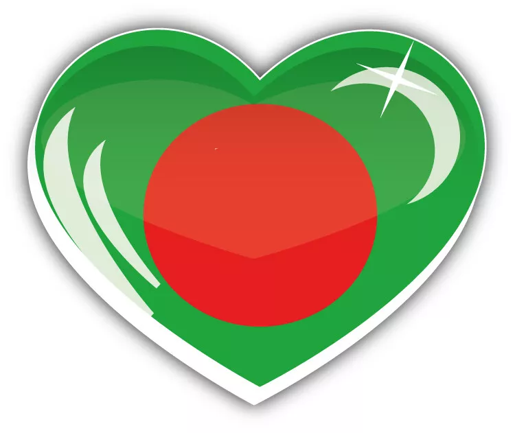 KIRA Bangladesh Flag Heart Car Bumper Sticker Decal Gift for you ...