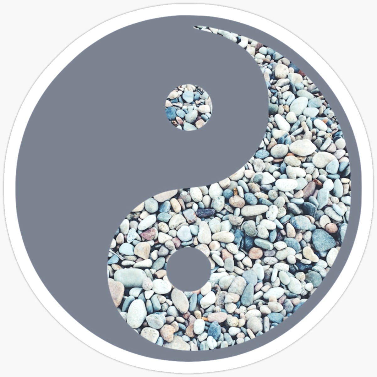 KIRA Beach Stone Yin And Yang Zen Sticker Sticker Birthday Gifts ...
