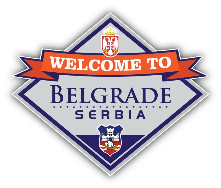 KIRA Belgrade Serbia Welcome Travel Badge Car Bumper Sticker Decal Gift for you - Decorative ...