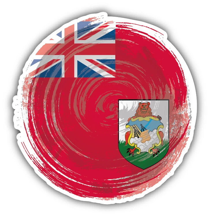 KIRA Bermuda Flag Grunge Brushstroke Car Bumper Sticker Decal Gift for you - Decorative Laptop ...