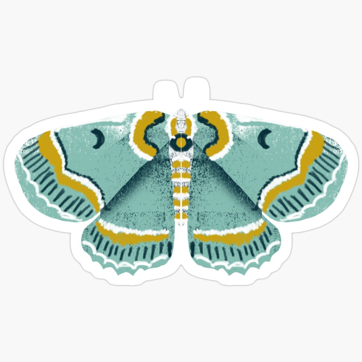 KIRA Blue Moth Sticker, Moth Art, Blue Green Moth, Lepidoptery, Sticker ...