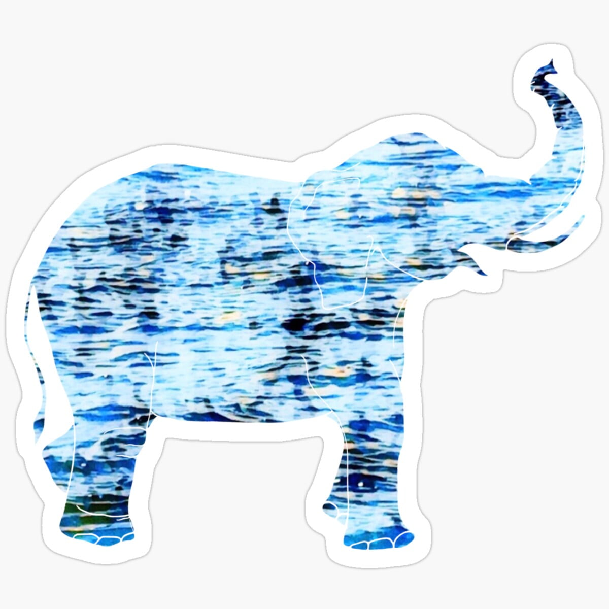 KIRA Blue Ocean Design On Elephant Sticker Birthday Gifts - Decorative ...