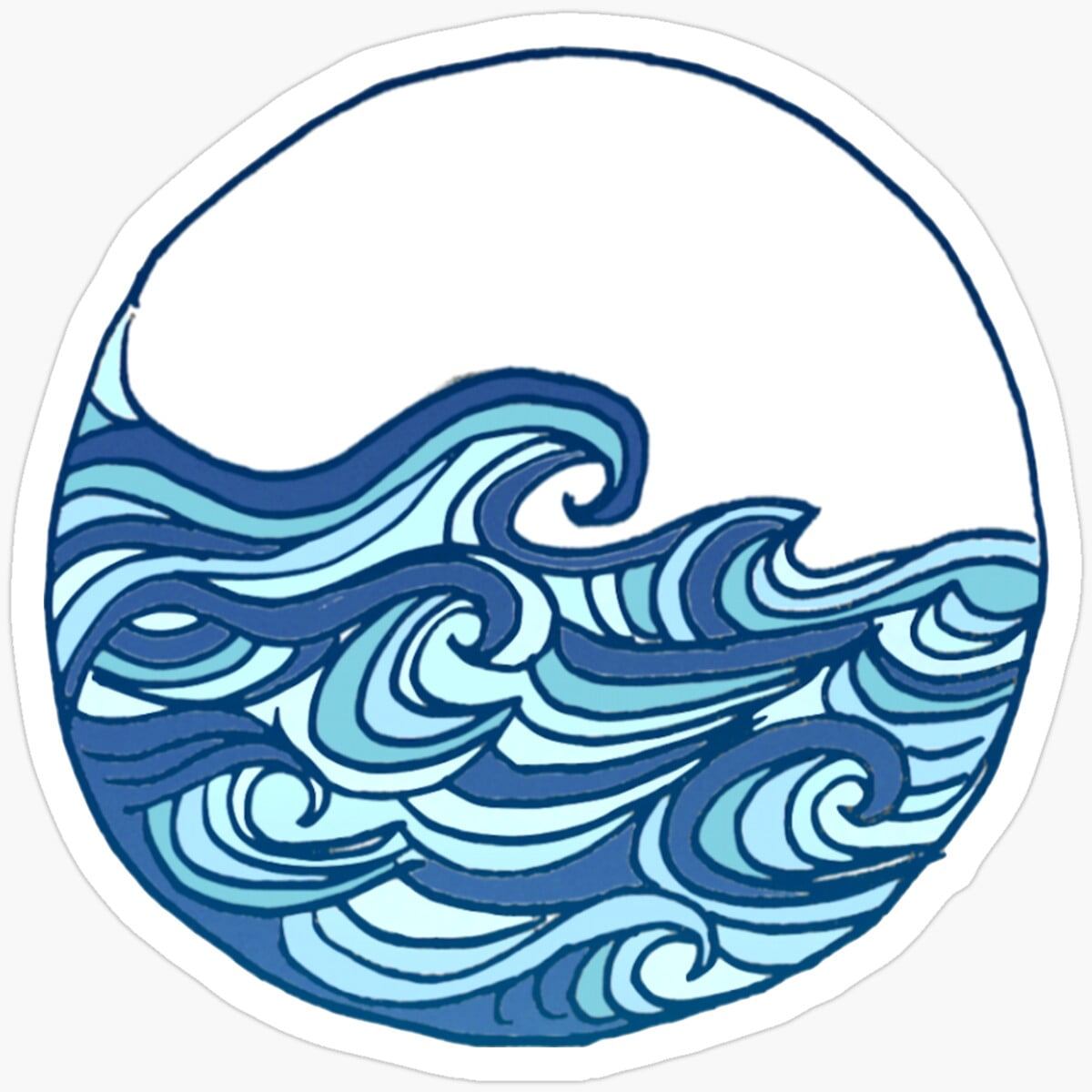 KIRA Blue Ocean Waves Design Sticker Birthday Gifts - Decorative Laptop ...