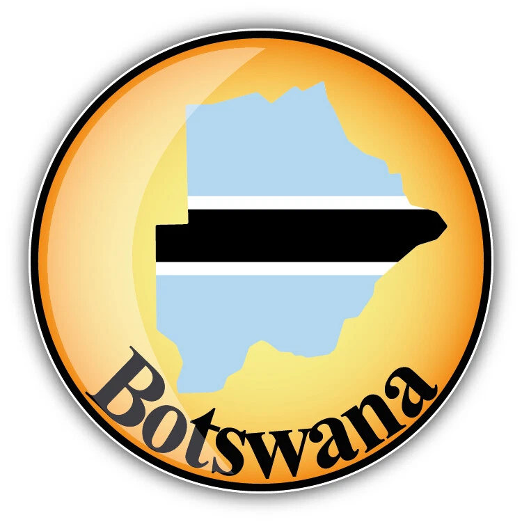 KIRA Botswana Map Flag Glossy Label Car Bumper Sticker Decal Gift for ...