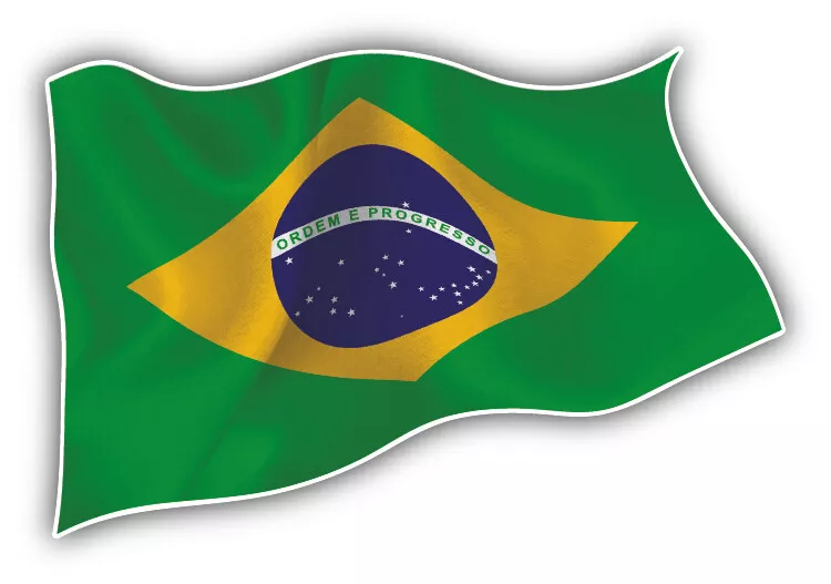 KIRA Brazil Flag Wavy Car Bumper Sticker Decal Gift for you ...