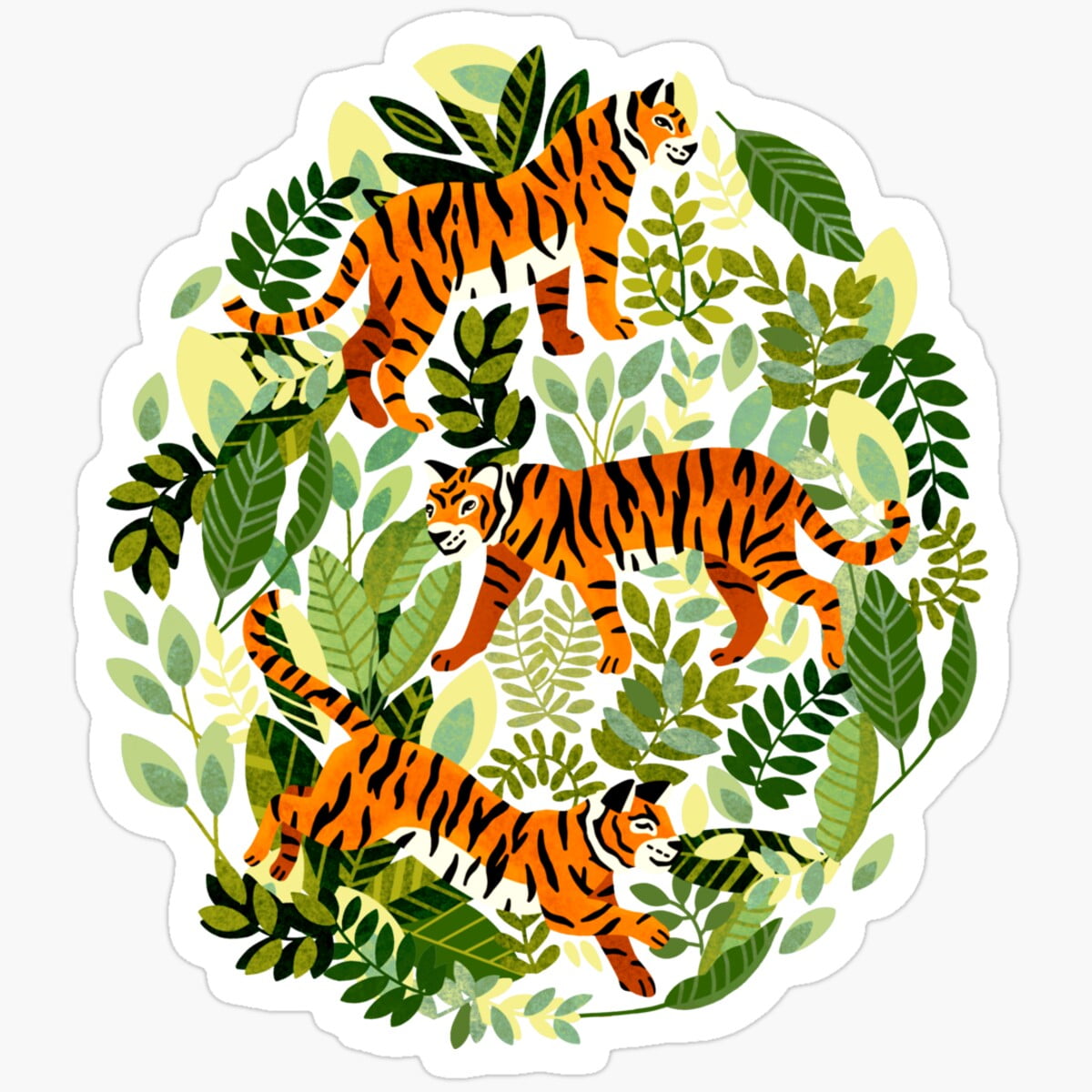 KIRA Bright Bengal Tiger Jungle Glossy Sticker Birthday Gifts ...
