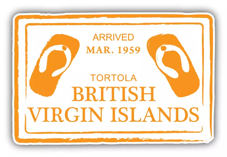 KIRA British Virgin Islands Grunge Travel Stamp Car Bumper Sticker ...