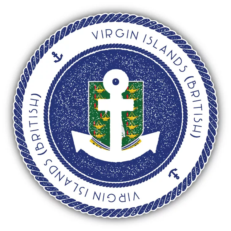 KIRA British Virgin Islands Nautical Rubber Stamp Travel Car Bumper ...